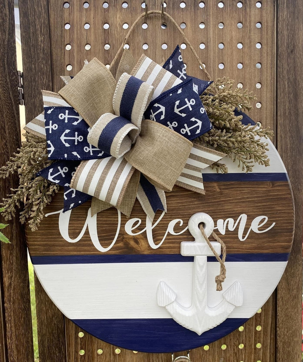 Anchor Welcome Door Hanger – Country Girl Creations by Amber