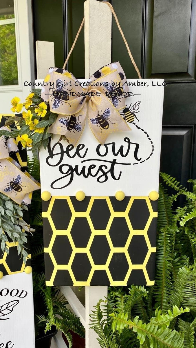 Bee Inspired Porch Leaner/Door Hanger Set – Country Girl Creations by Amber