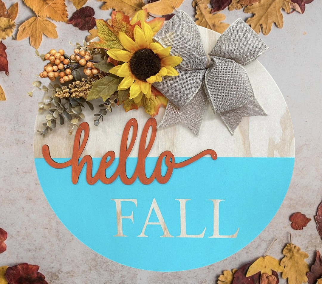 Hello Fall Door Round – Country Girl Creations by Amber