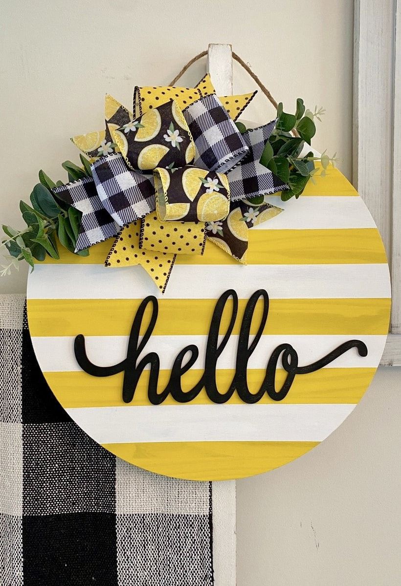 Hello Lemon Inspired Door Hanger – Country Girl Creations by Amber